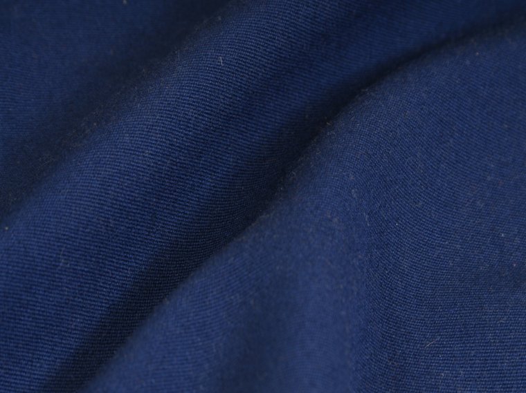 Rich Navy Blue Lee Jofa Wool Fabric w/ a Ribbed Finish
