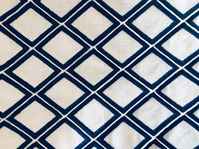 3D Modern Embroidered Diamond Design for upholstery, drapery