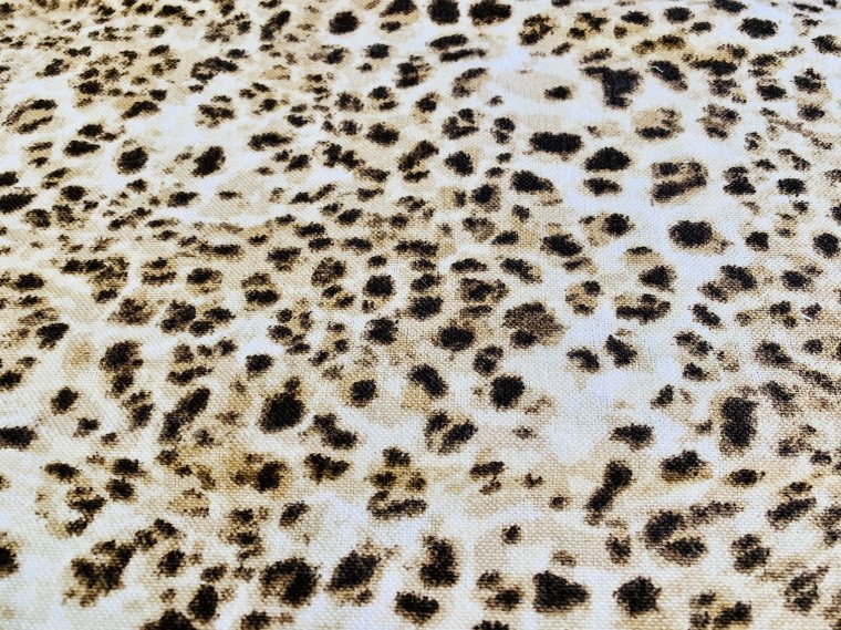 Bennison Style Modern Leopard Linen Weave Fabric,100% Cotton, Repeat 13 ...