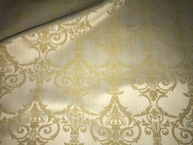 Brunschwig & Fils Silky Damask in Warm Cream / Soft Gold for upholstery ...