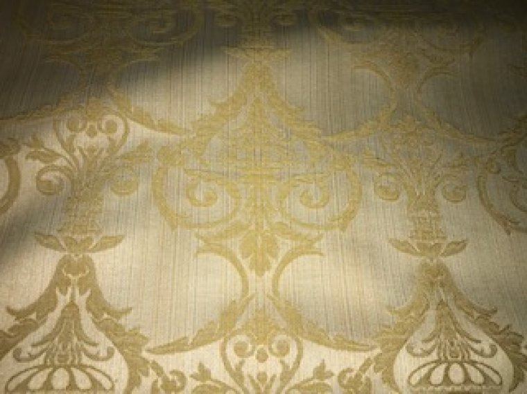 Brunschwig & Fils Silky Damask in Warm Cream / Soft Gold for upholstery ...