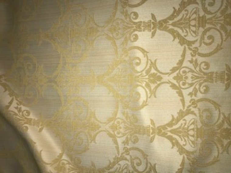 Brunschwig & Fils Silky Damask in Warm Cream / Soft Gold for upholstery ...