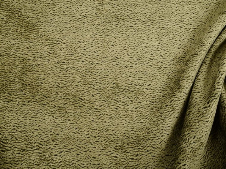 LAST ROLL BERGAMO Green CUT VELVET Upholstery Fabric