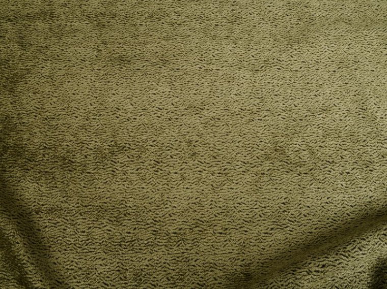 LAST ROLL BERGAMO Green CUT VELVET Upholstery Fabric